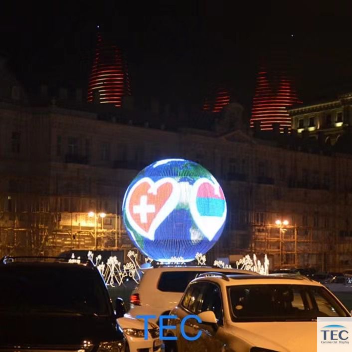 Stripit-37, P37.5mm Outdoor transparent LED strip sphere video screen ...