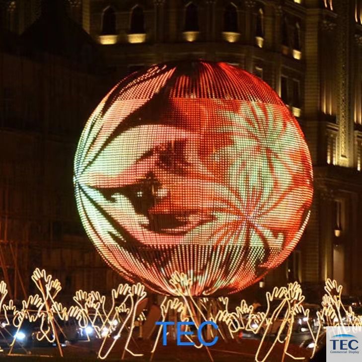 Stripit-37, P37.5mm Outdoor transparent LED strip sphere video screen ...