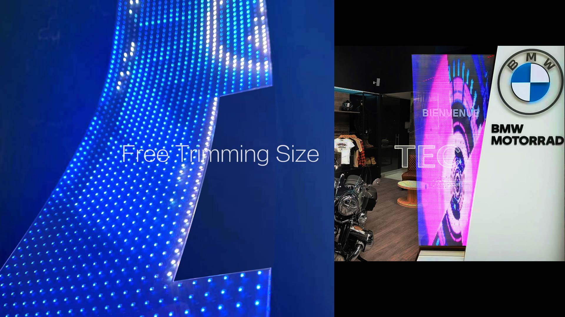 30mm Glass adhesive led screen,Clear film led panel, invisible film