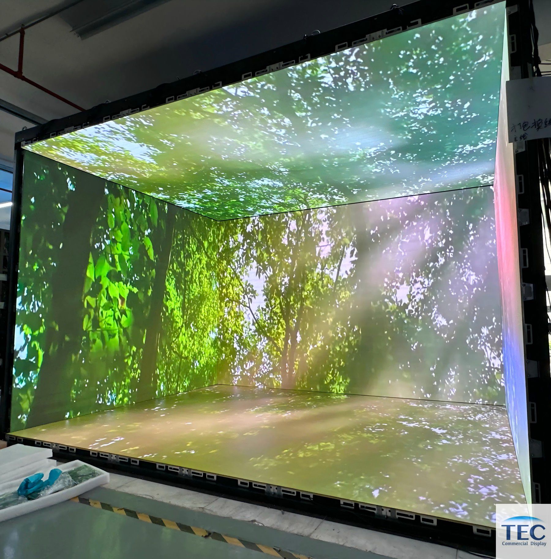 TEC Glass adhesive led screen, transparent soft film led display ...