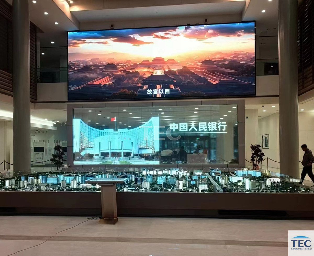 TEC Glass adhesive led screen, transparent soft film led display ...