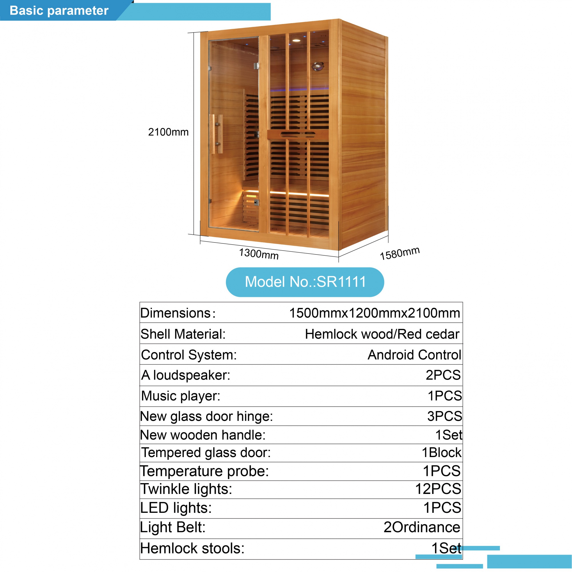 SR1111 Infrared Sauna Room with 6 Heating Panels, 2.3KW Power, and ...