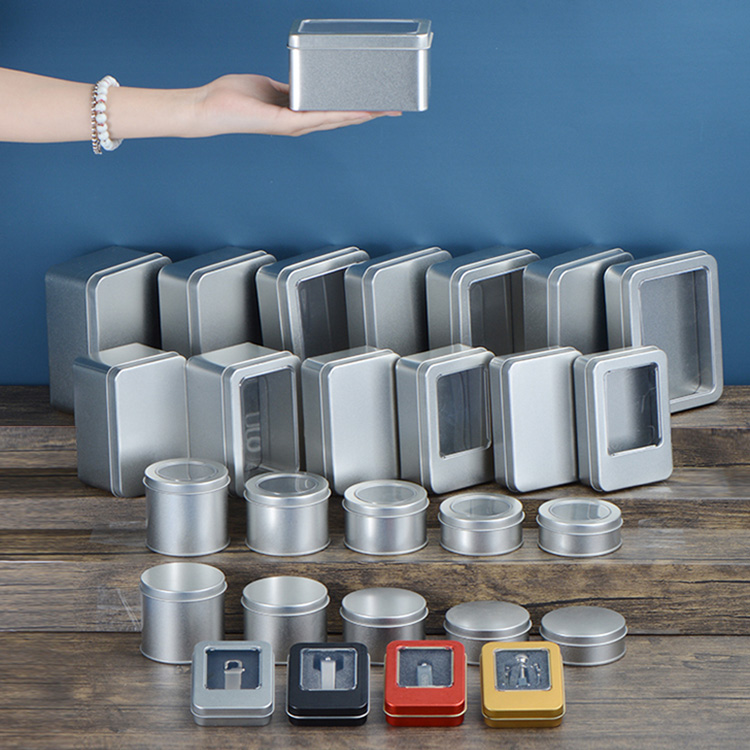 Rectangular window tin box with various sizes