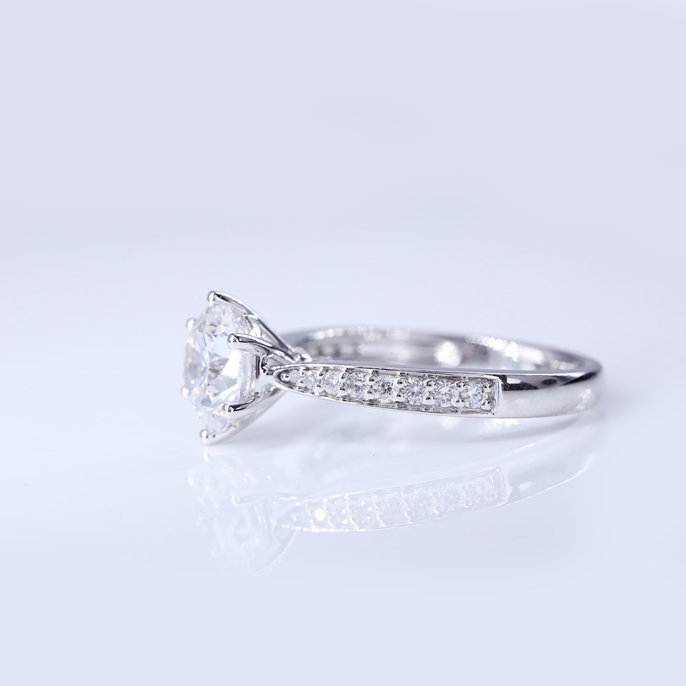 2.0ct圆形钻石 星光六爪款18K金钻戒