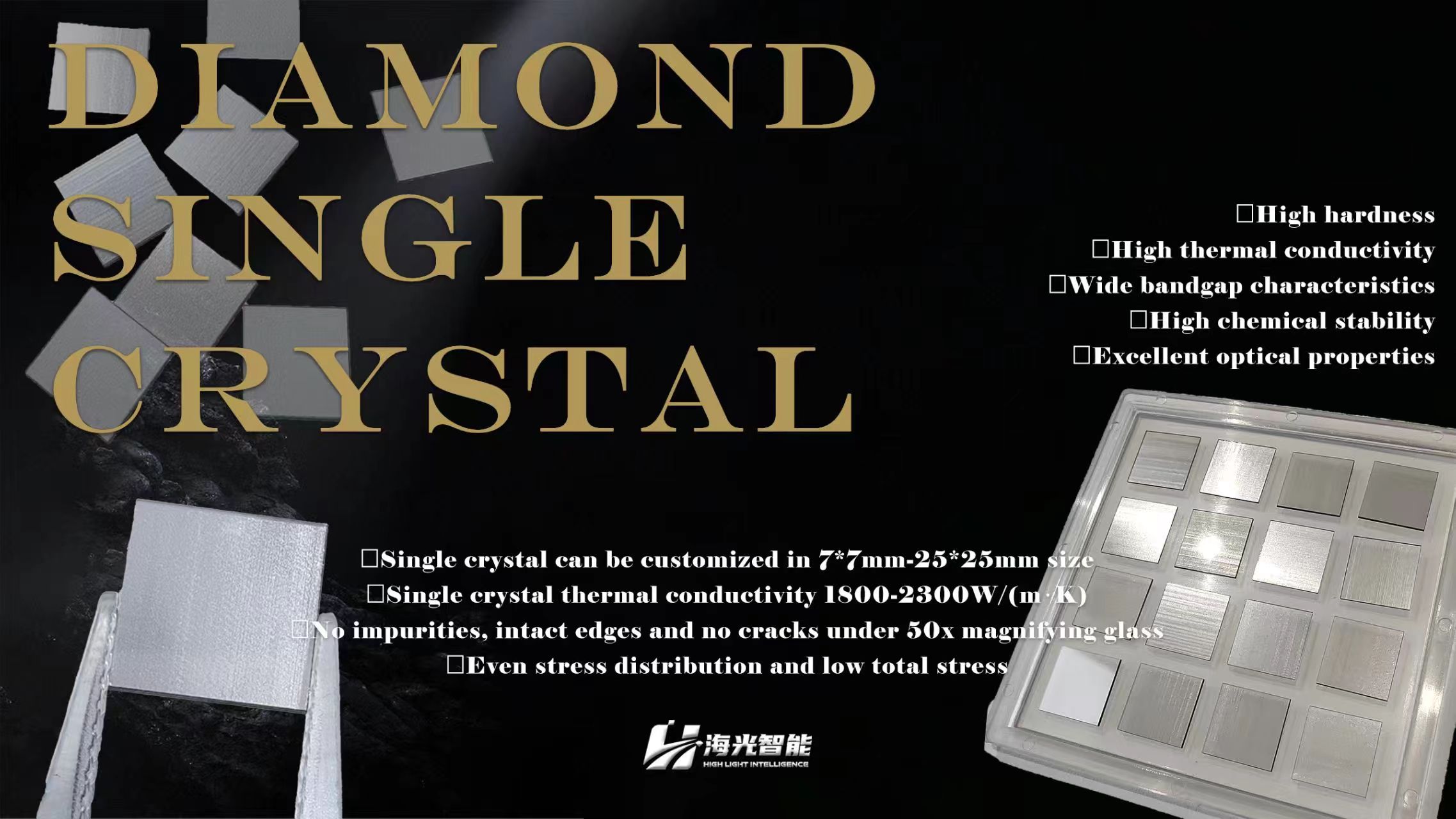 Diamond single crystal for optics/semiconductor