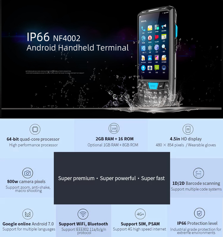 NF4002 Handheld Data Collection Terminal,Handheld computer,UHF reader