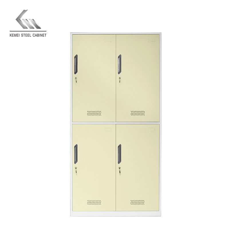 Why is the 4-door steel locker design more user-friendly?