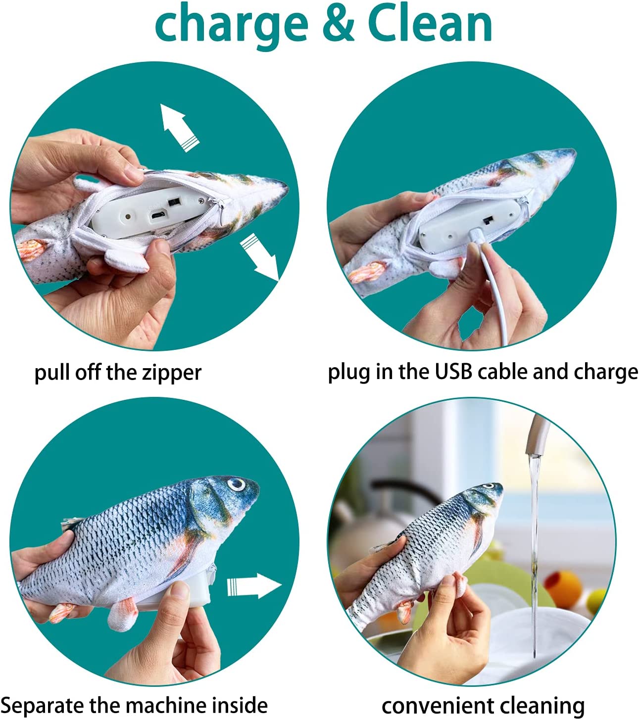 Custom Made Wholesale Flopping Fish for Dog Cat Toys Electric Moving