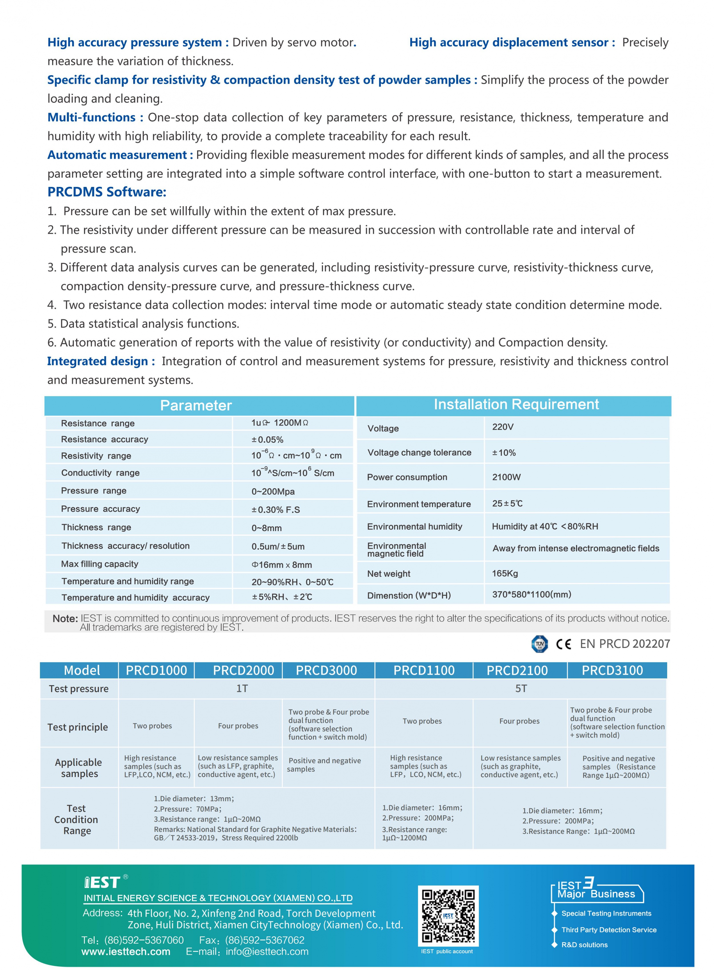 Powder Resistivity & Compaction Density Measurement System