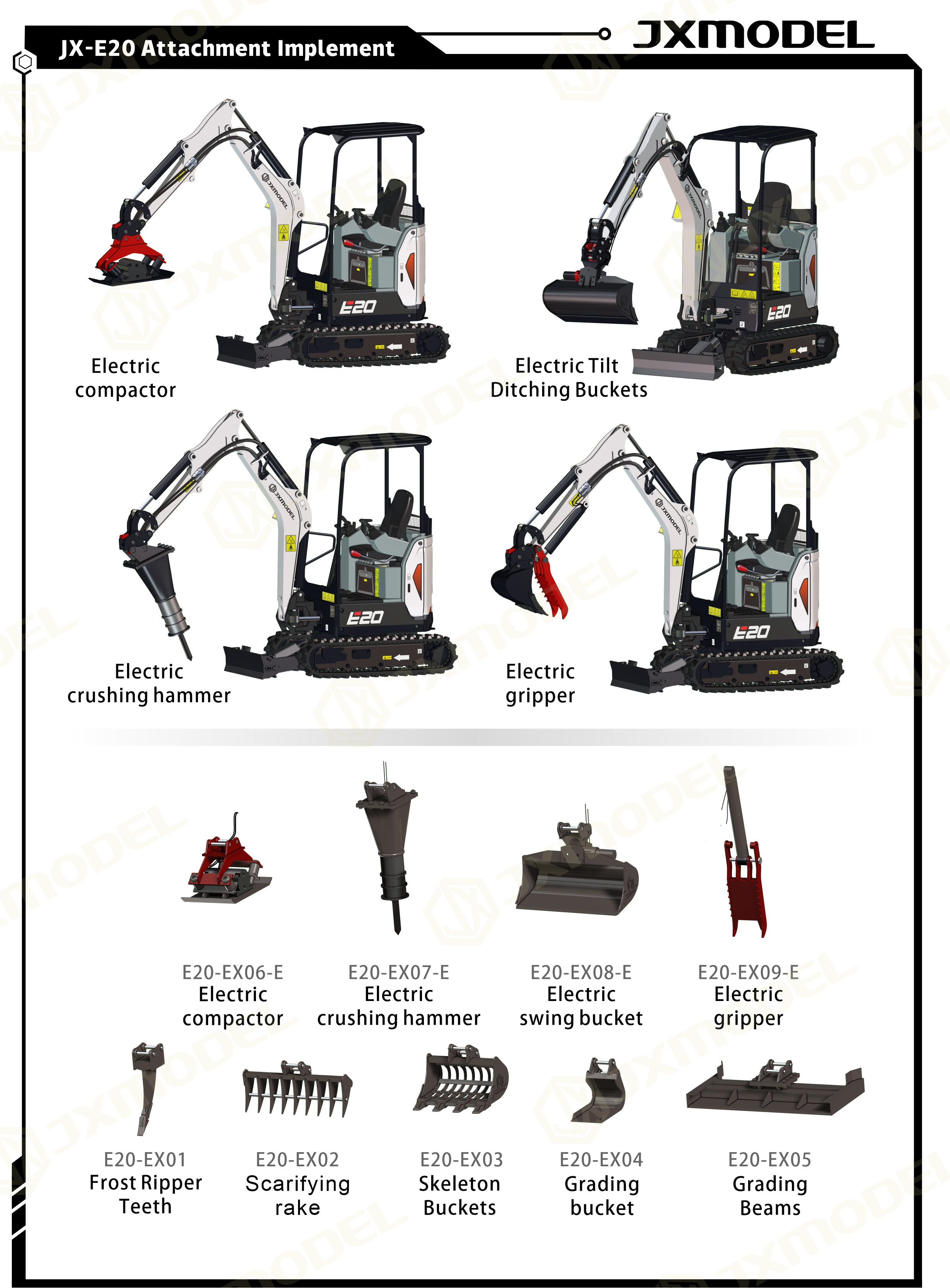 JX-E20 Attachment lmplement( Update to 5 unpower )
