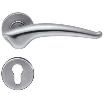 LH114,Solid Lever Handle on Rose