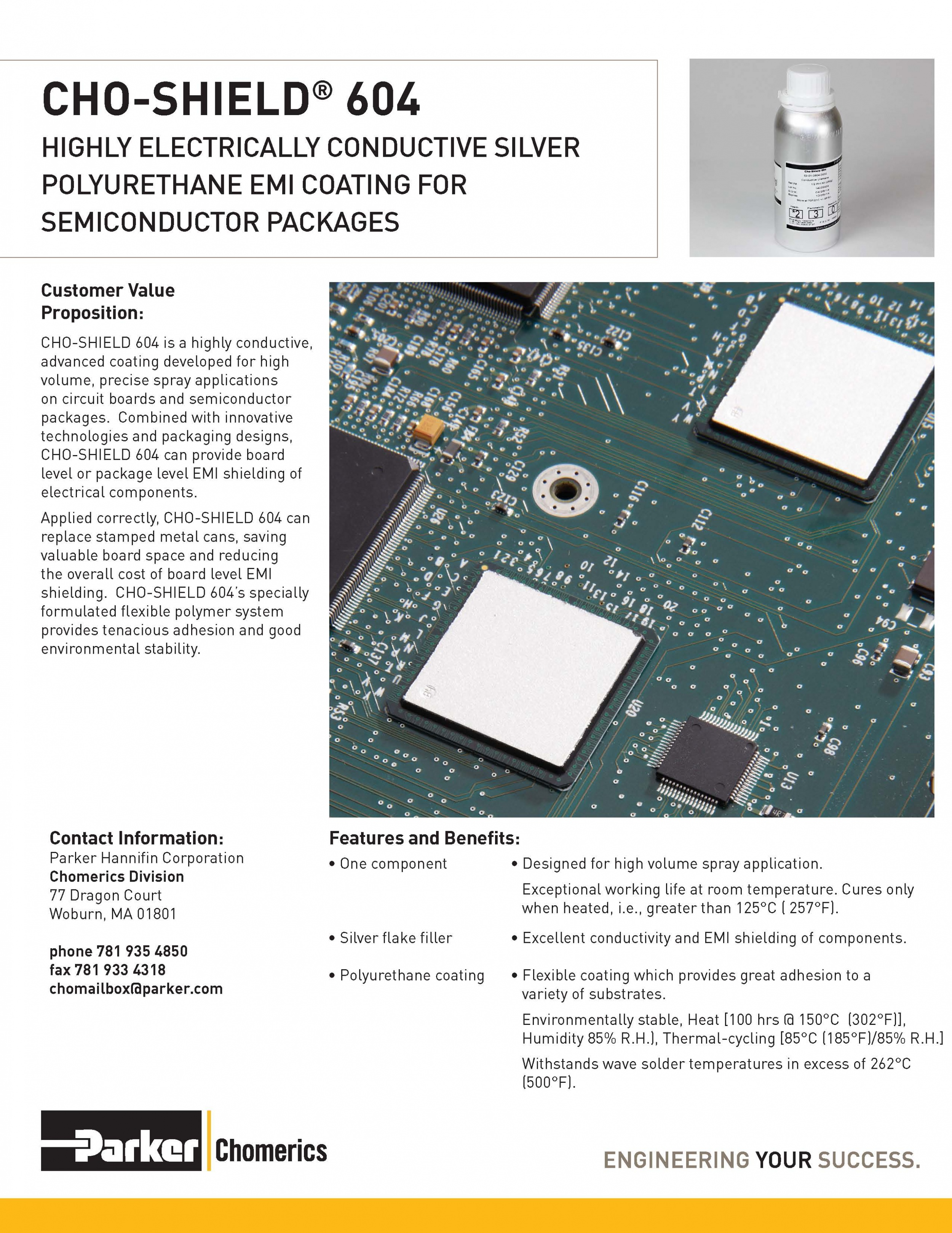 派克固美丽Parker Chomerics CHO-SHIELD 604 银填料导电涂料喷涂漆层