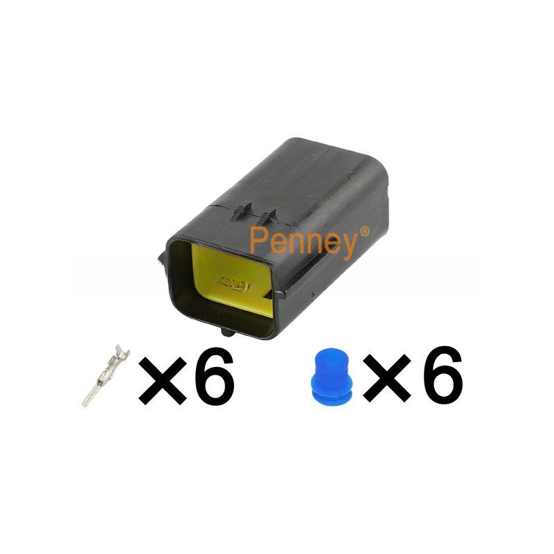TE Tyco AMP 6 Pin 174264-2 Auto Female Receptacle Wire to Wire ...