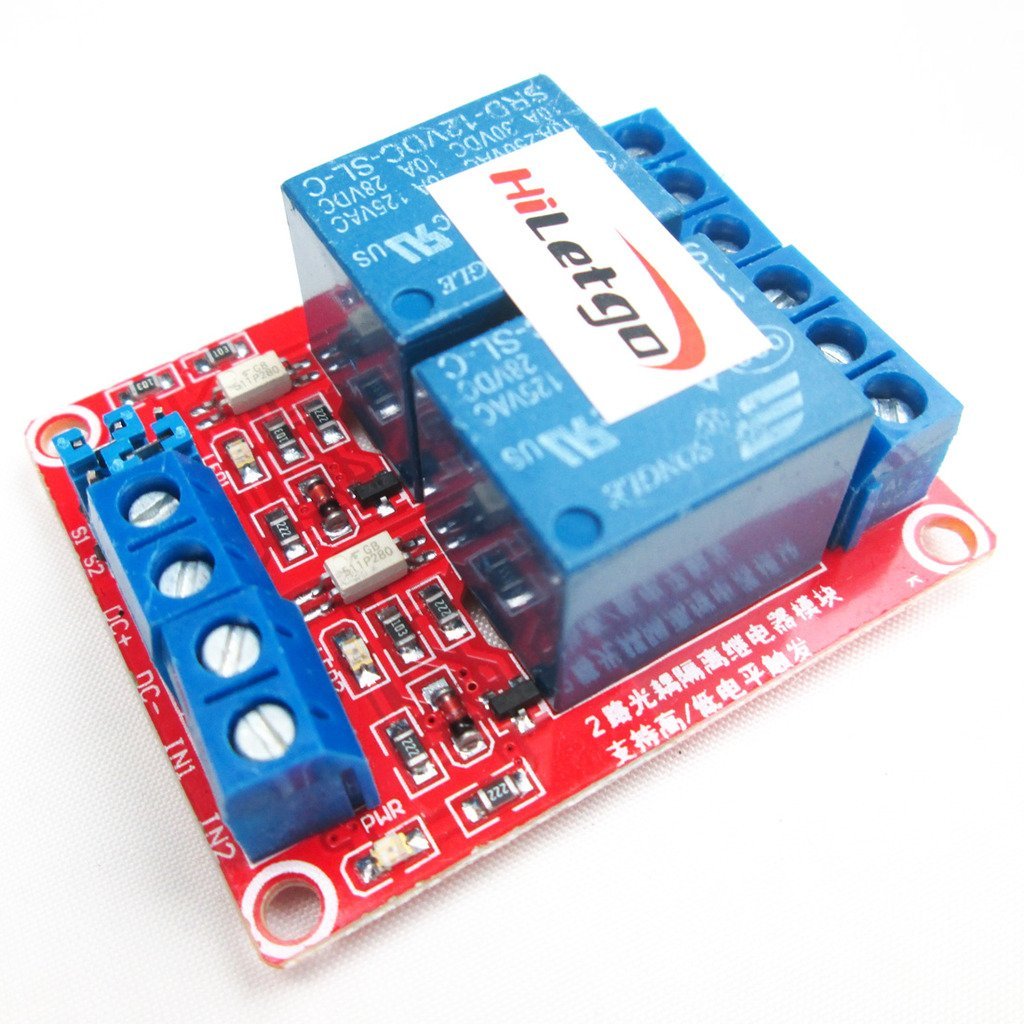 DC 12V 2 Channel Relay Module With Isolated Optocoupler High and Low ...