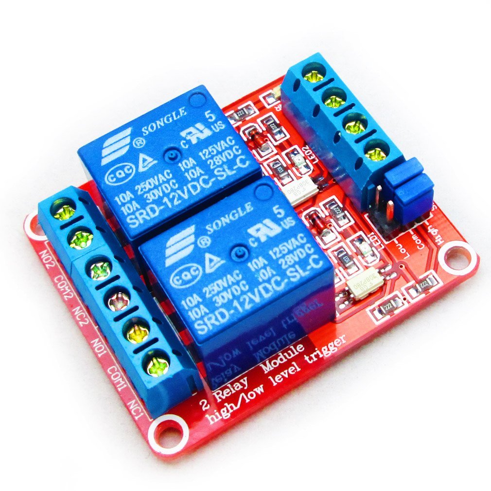 DC 12V 2 Channel Relay Module With Isolated Optocoupler High and Low ...