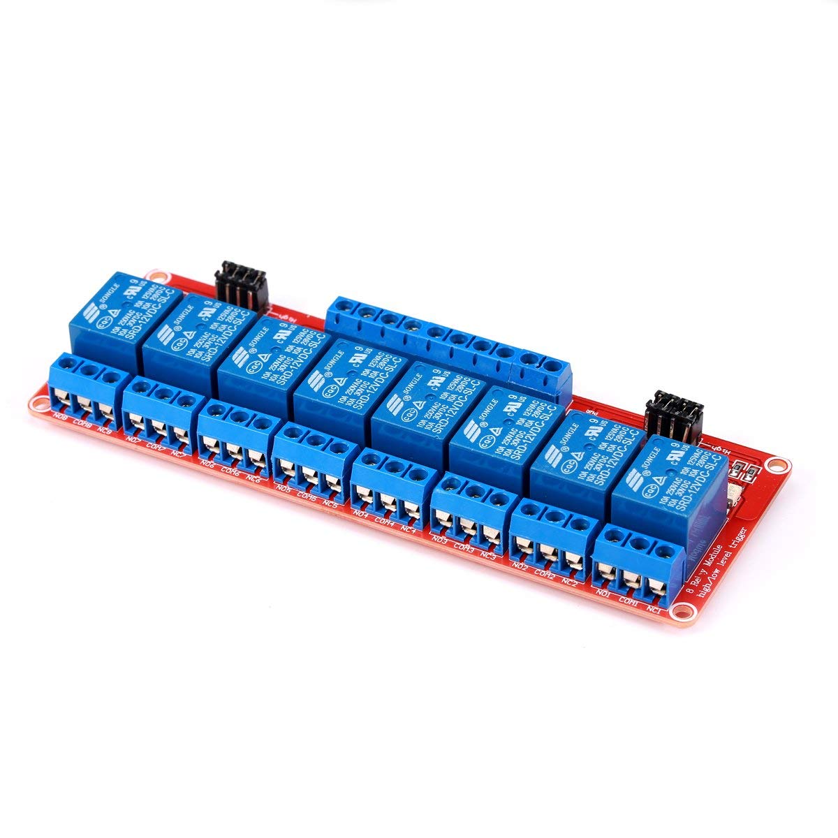 12V 8 Channel Relay Module With Optocoupler High And Low Level Trigger ...