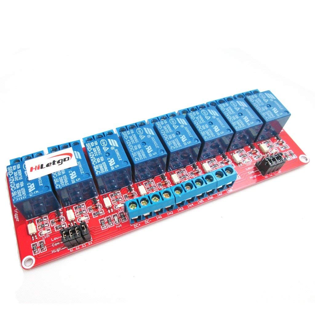 12V 8 Channel Relay Module With Optocoupler High And Low Level Trigger ...