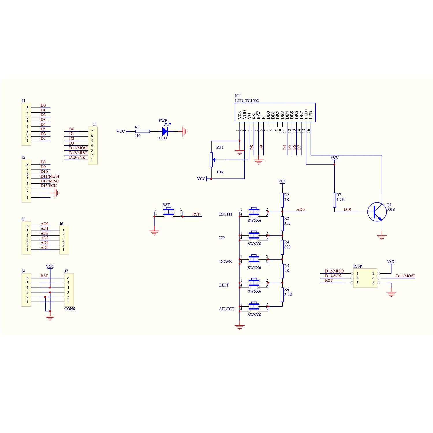 LCD1602 Input/Output expansion board LCD Keypad Shield for Arduino,Shenzhen HiLetgo Technology ...