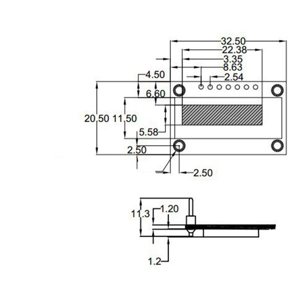 0.91" SPI OLED LCD Display 128x32 SSD1306 3.3V/5V AVR PIC STM32 Arduino ...