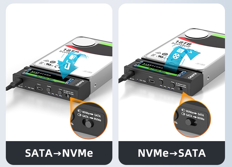 type C SSD clone adapter for SATA and NVMe M2 SSD