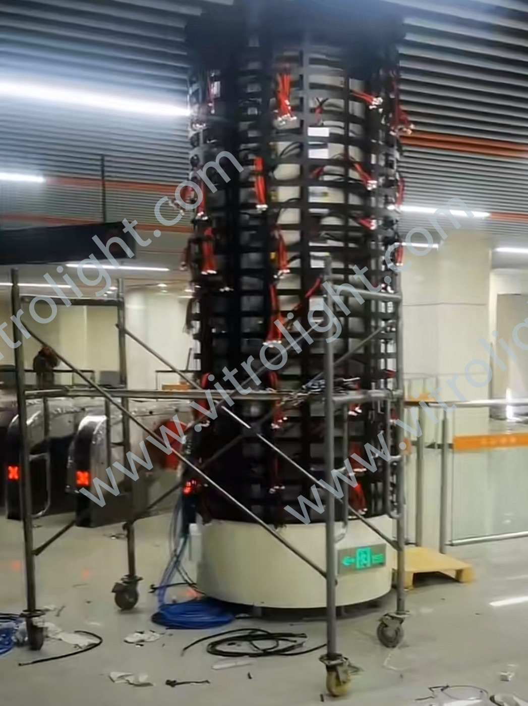 The LED of cylindrical screen