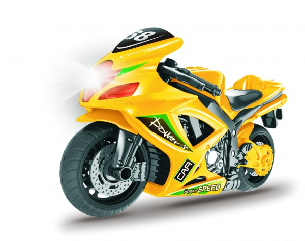 1/10 Friction Powered Motorcycle with Sound and Light