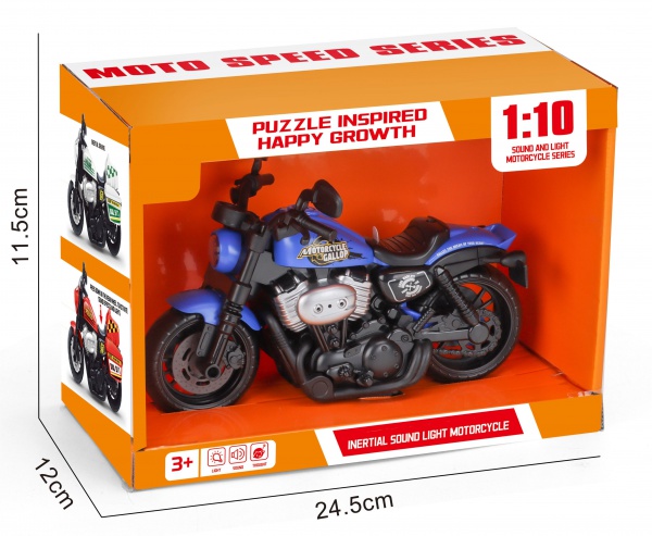 1/10 Friction Powered Motorcycle with Sound and Light