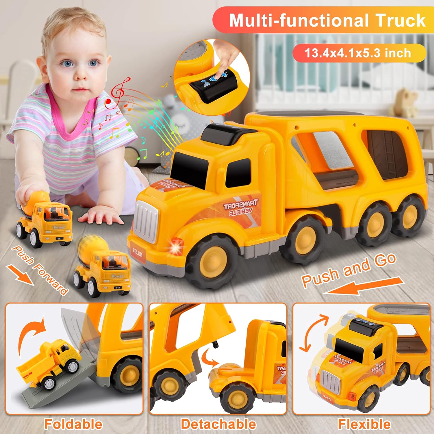 Large Friction Power Transporter Truck with 4 Construction Engineering ...