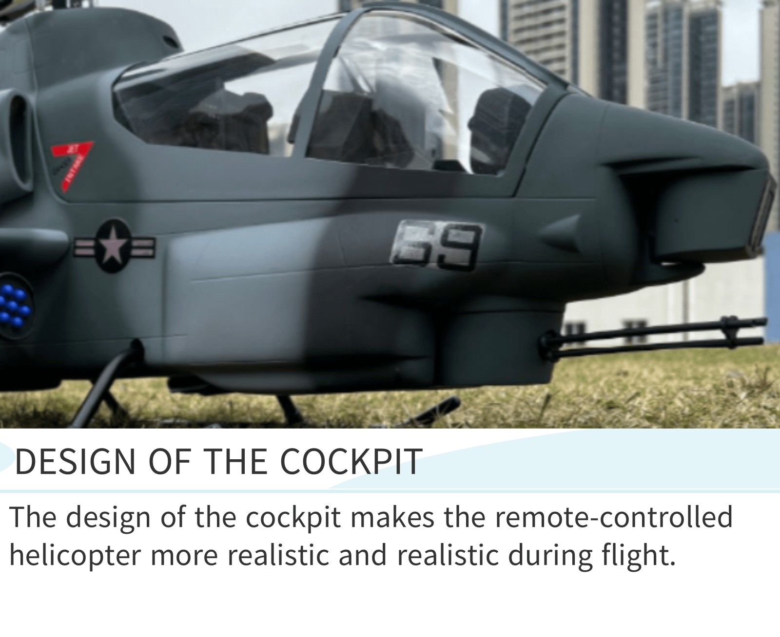 FL500 V2 FLISHRC Roban 500 AH-1 Cobra 500 Size Scale Helicopter GPS with H1 Flight Control RTF ...