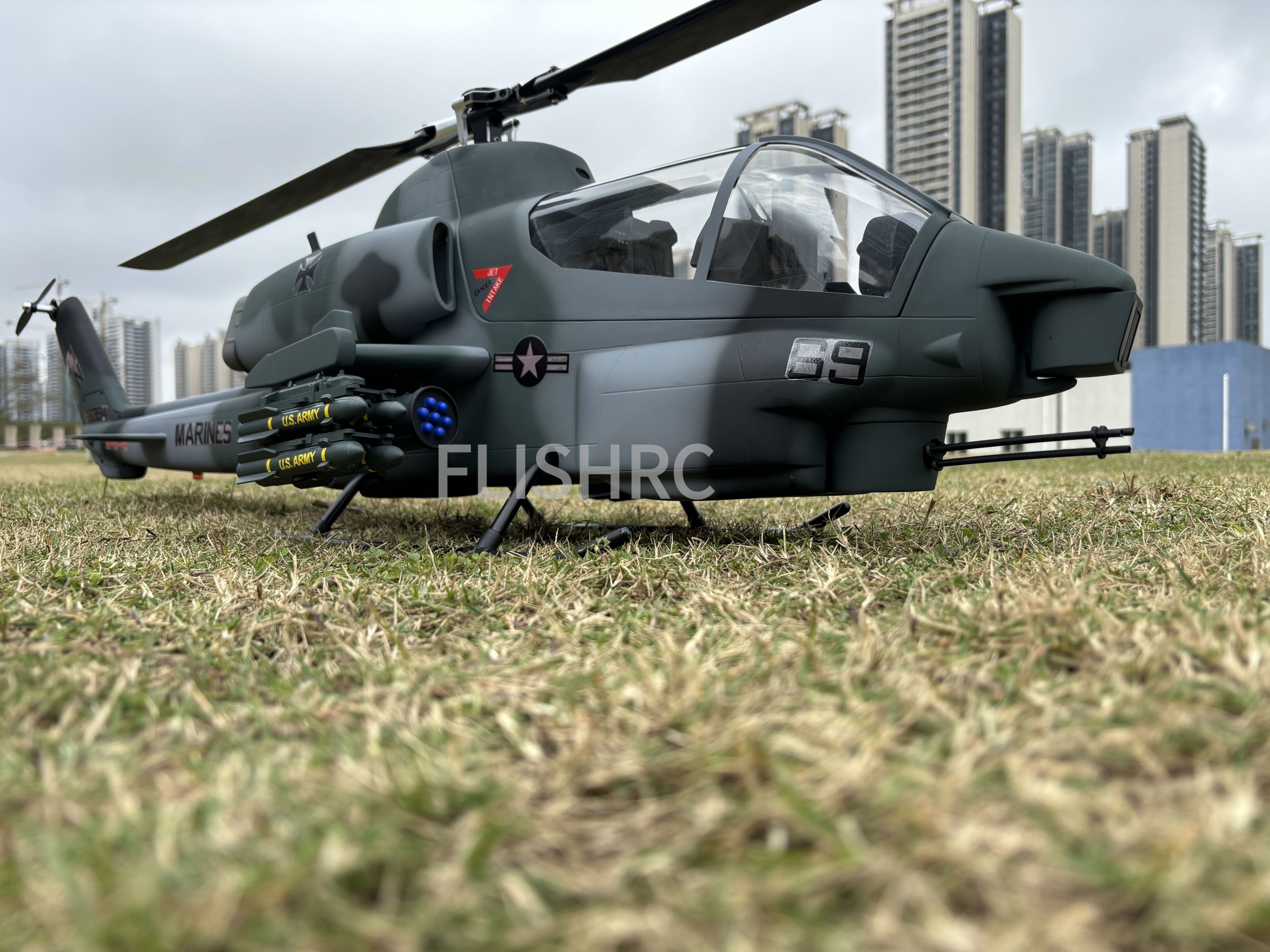 FL500 V2 FLISHRC Roban 500 AH-1 Cobra 500 Size Scale Helicopter GPS with H1 Flight Control RTF ...