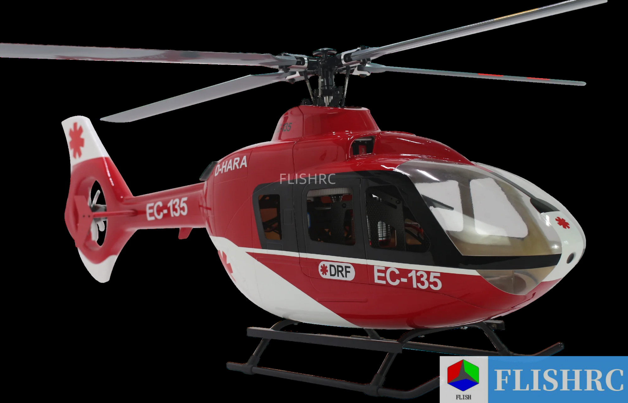 FLISHRC Roban EC135 500 Size Scale Helicopter Four Rotor Blades 6CH GPS ...