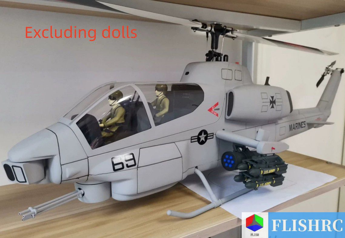 FL500 V2 FLISHRC Roban 500 AH-1 Cobra 500 Size Scale Helicopter GPS with H1 Flight Control RTF ...