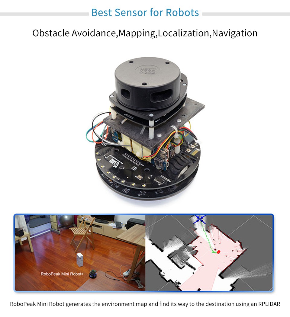 Slamtec RPLIDAR A1 Lidar 2D 360 Degree 12 Meters Scanning Radius