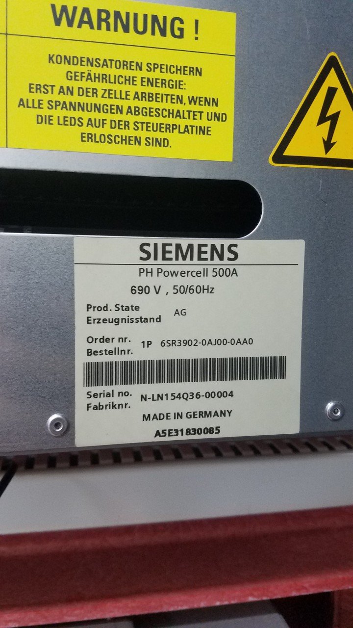 6SR3902-0AJ00-0AA0 Siemens Robicon PERFECT HARMONY power cell GEN3E, 500A, 690V, 50/60HZ A5E31830085