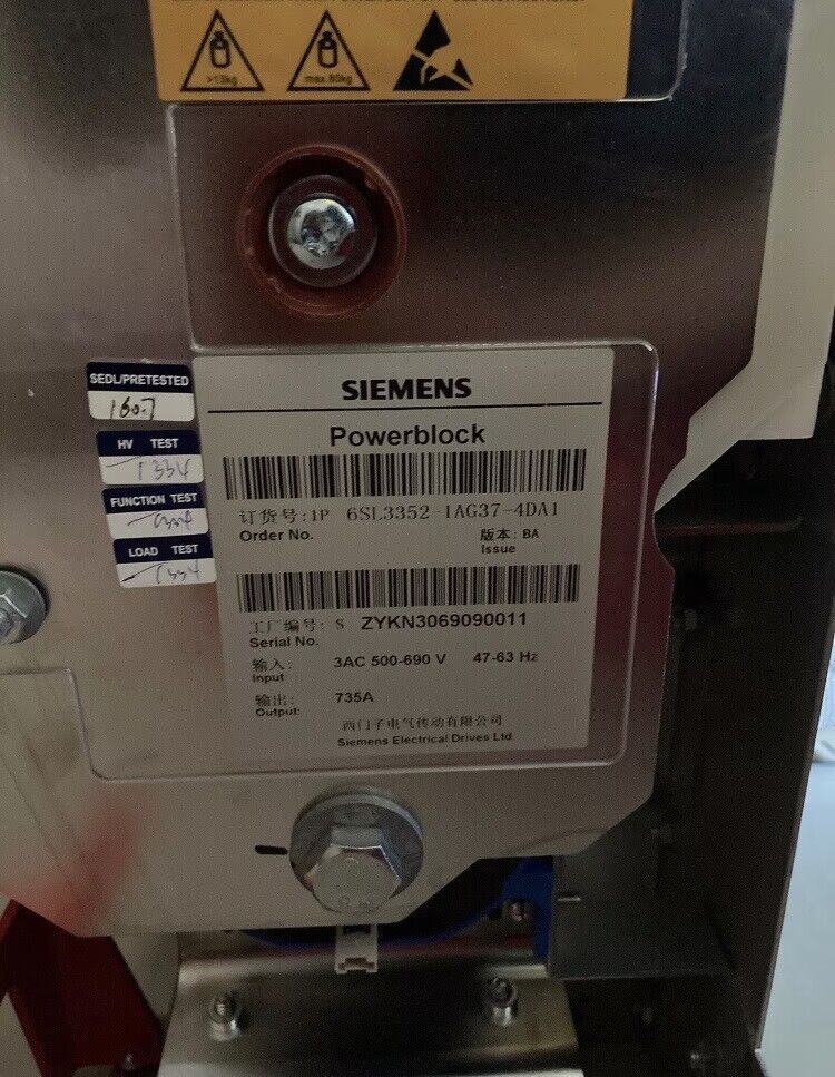 Siemens 6SL3352-1AG37-4DA1, S120 powerblock SINAMICS Replacement power ...