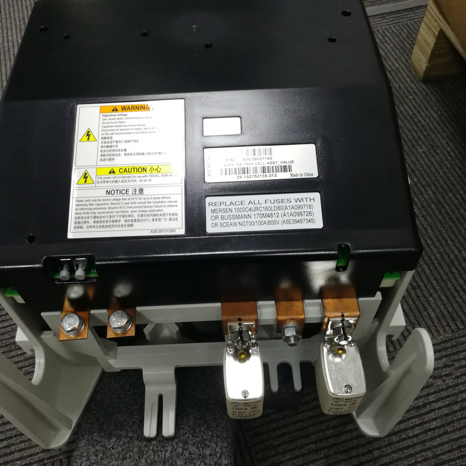 Power Cell P/N: A5E39021143, Siemens GH180 Drives G5 GEN5 6SR5-70A 750V CELL ASSY_VALUE, 6SR5902 ...