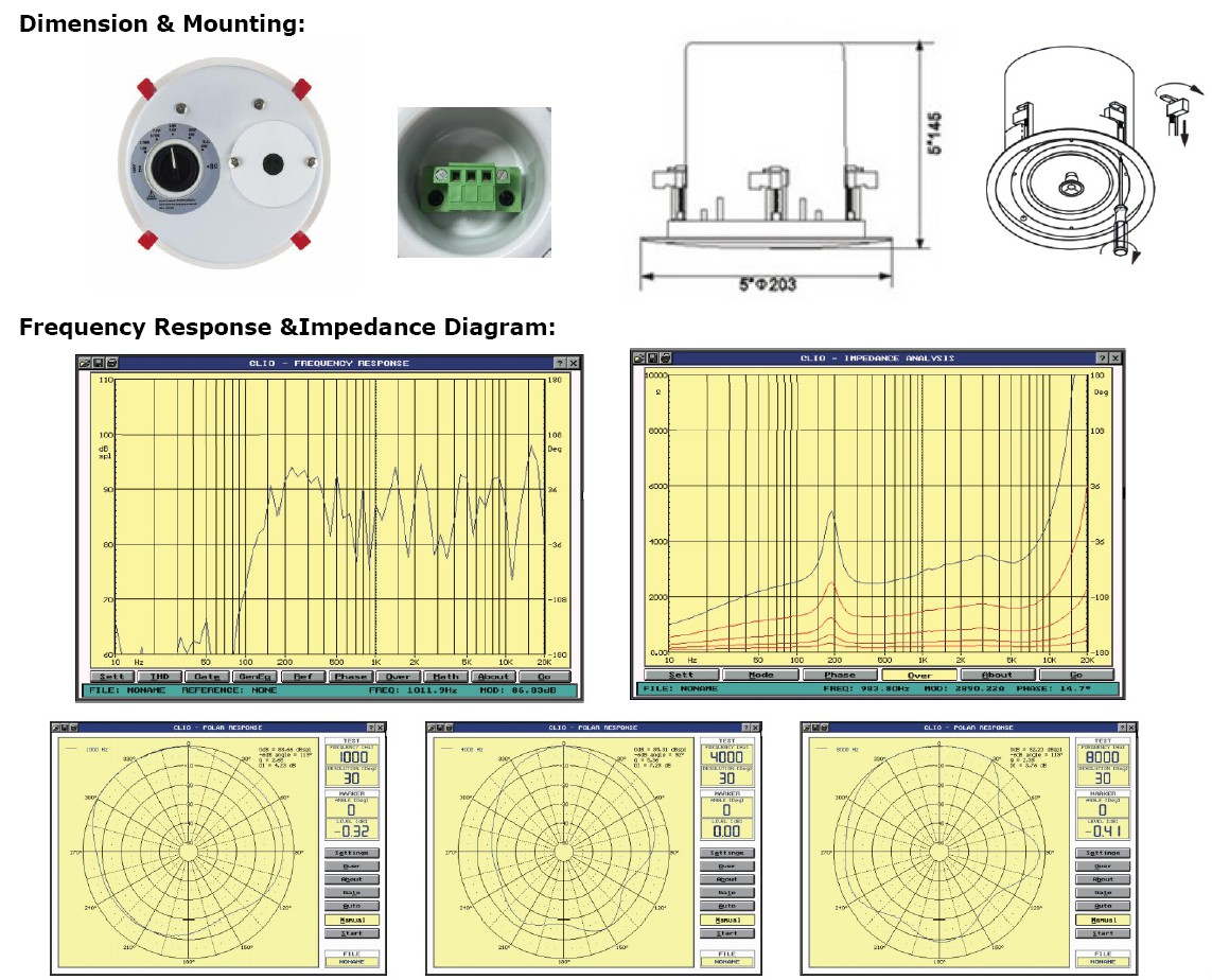 CSK-520KEN EN54-24 Ceiling Speaker 5.25" 20W 100V