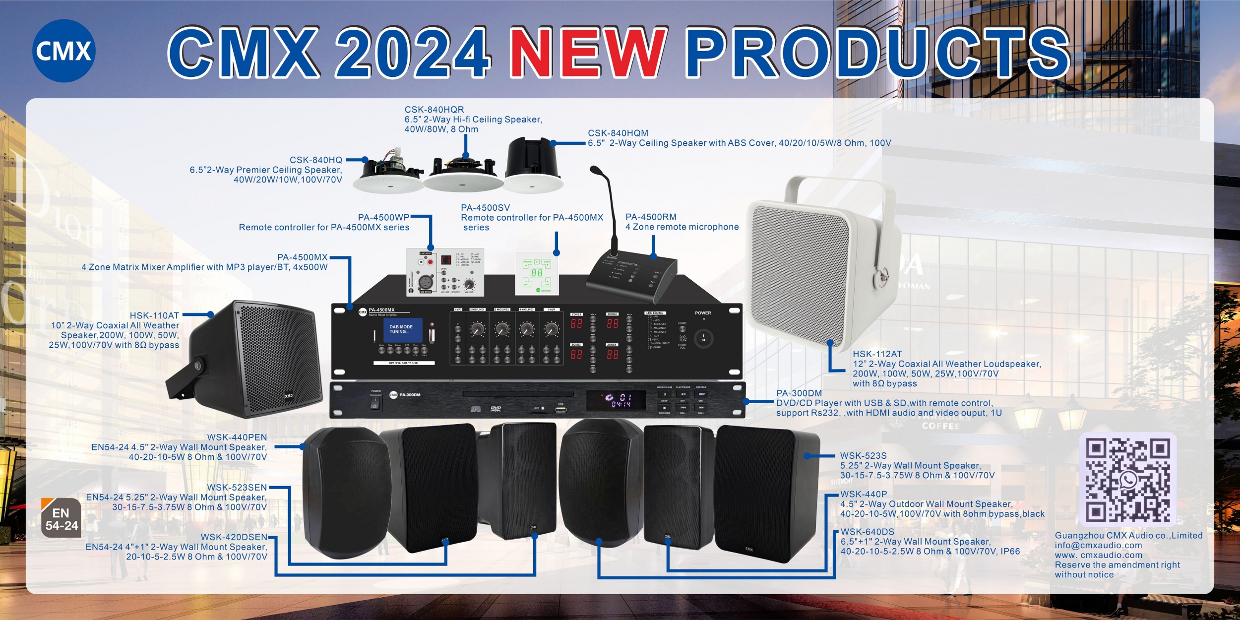 CMX AUDIO 2024 New Products Release-Commercial Amplifier & Loudspeakers