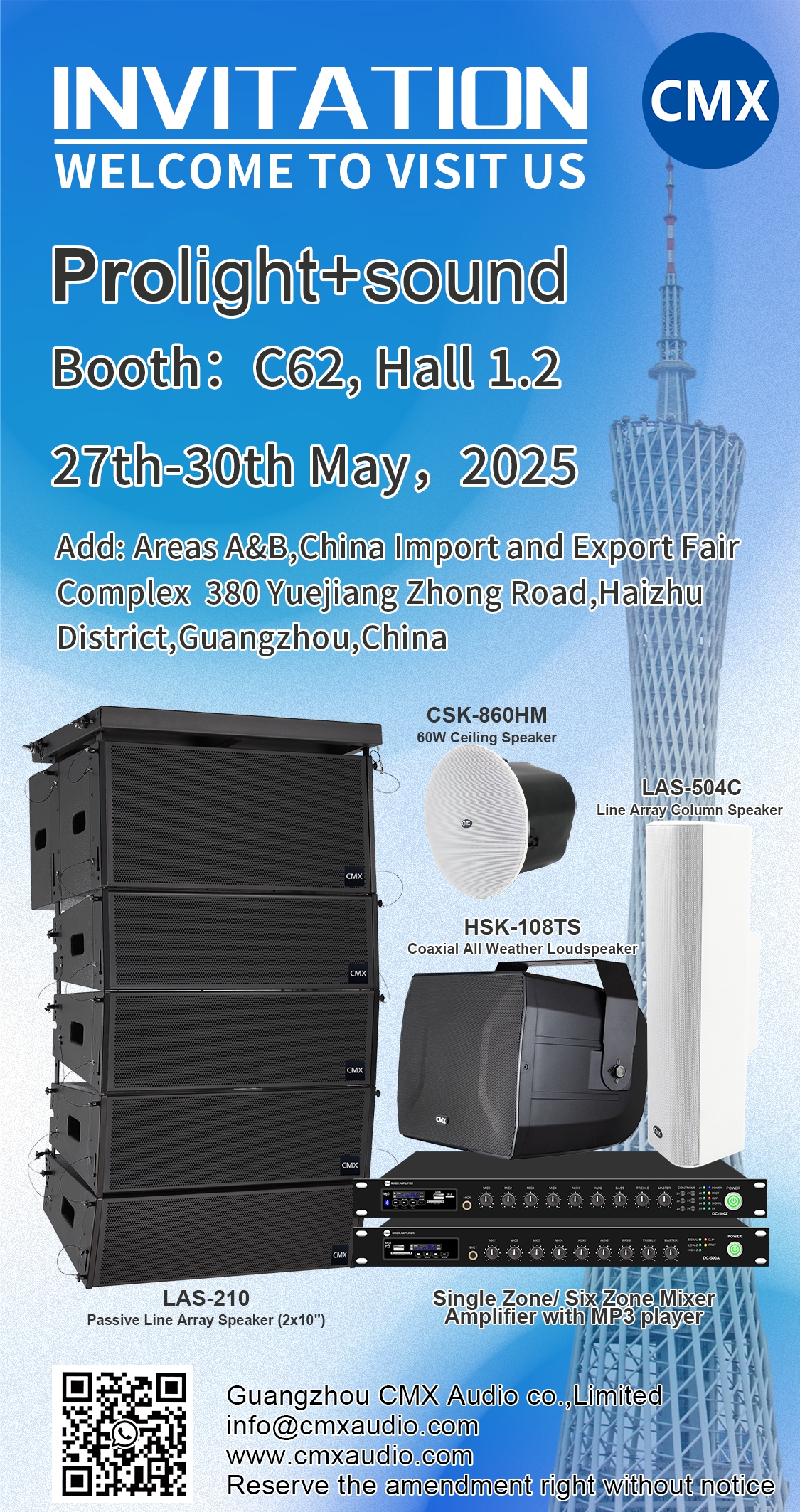 2025 Guangzhou ProLight+Sound Invitation from CMX AUDIO
