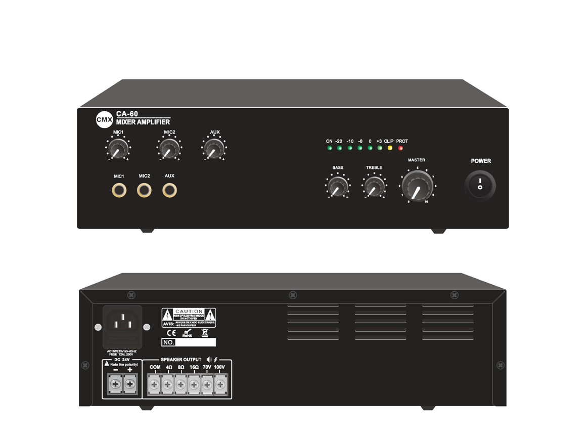 100V 70V PA Compact Mixer Amplifier CA-30/CA-60