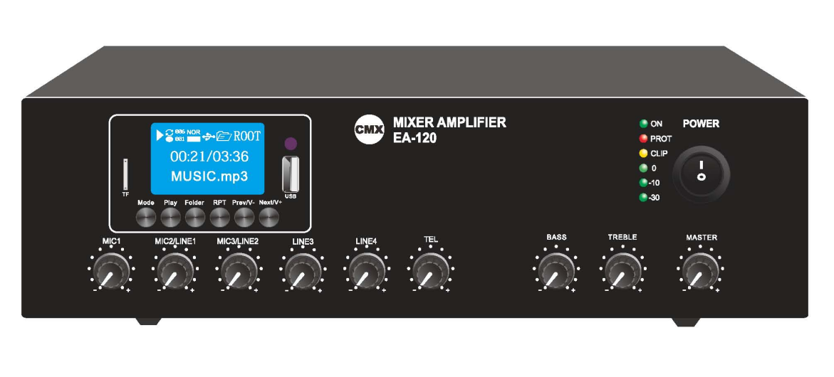 Mixer Amplifier with USB/SD/FM/Blue Tooth EA-30/EA-60/EA-120