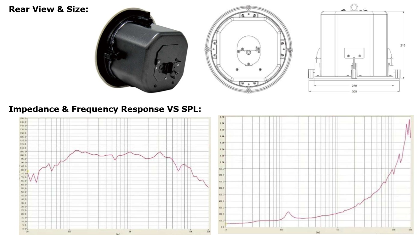 Ceiling Subwoofer SUB-860D 100V & 8 Ohm