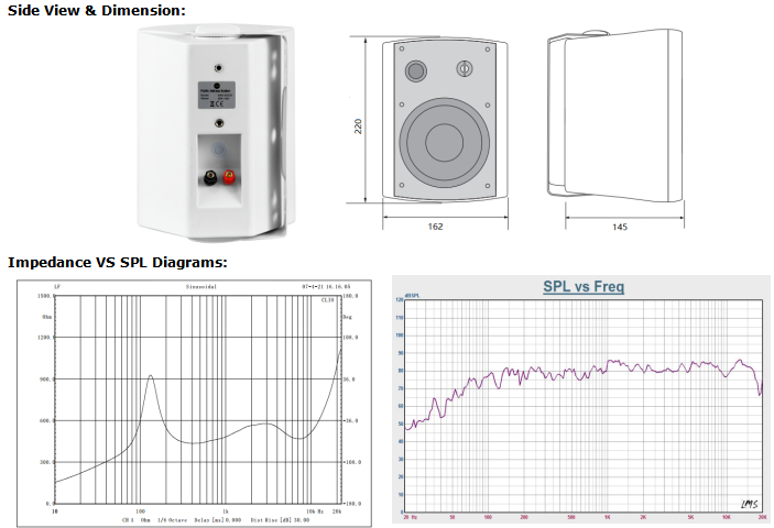 4" Two Way Wall Mount Speaker 100V 20W WSK-420CW