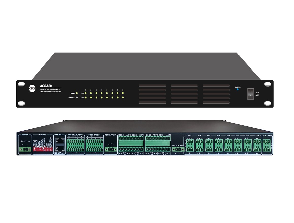 ACS-800 8 Channel Amplifier Fault Changeover with Speaker Line Surveillance