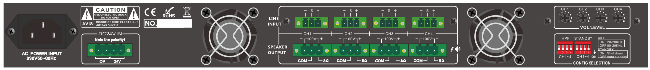 DST-4120 DST-4240 DST-4350 DST-4500 4-Channel Amplifiers with DSP Processor
