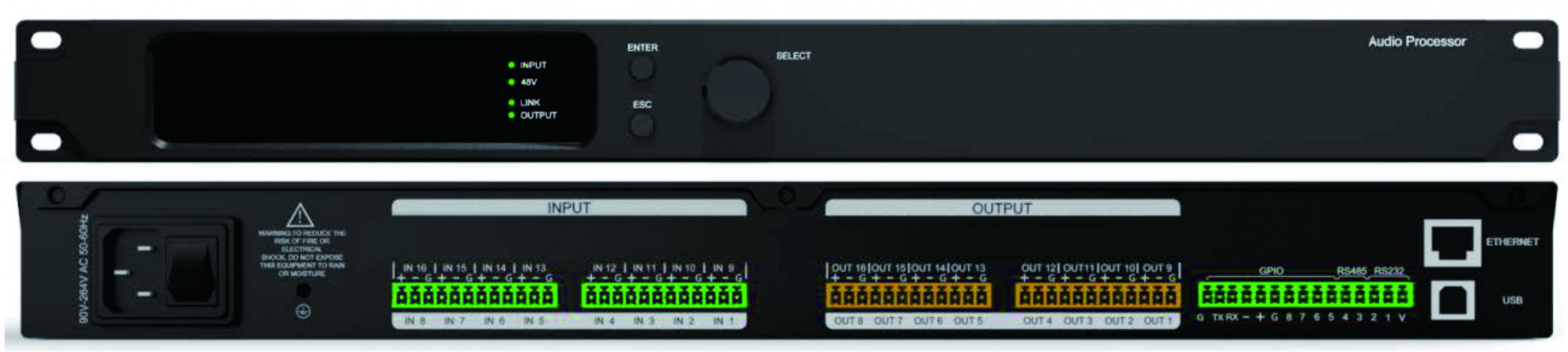 16 In 16 Out DSP Audio Matrix Controller CS-P16A