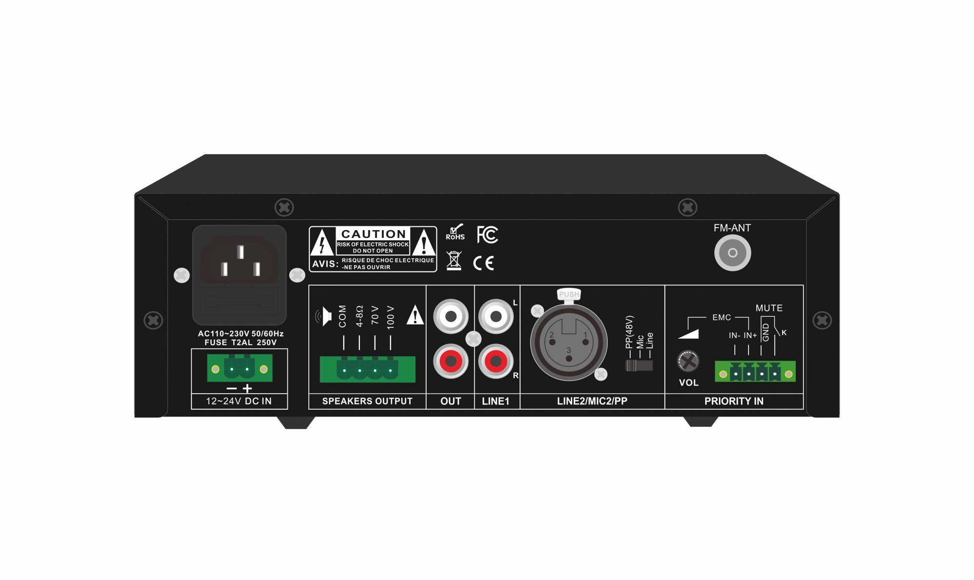 Mini Mixer Amplifier with USB/SD/FM/Bluetooth/Echo CP-30M CP-60M