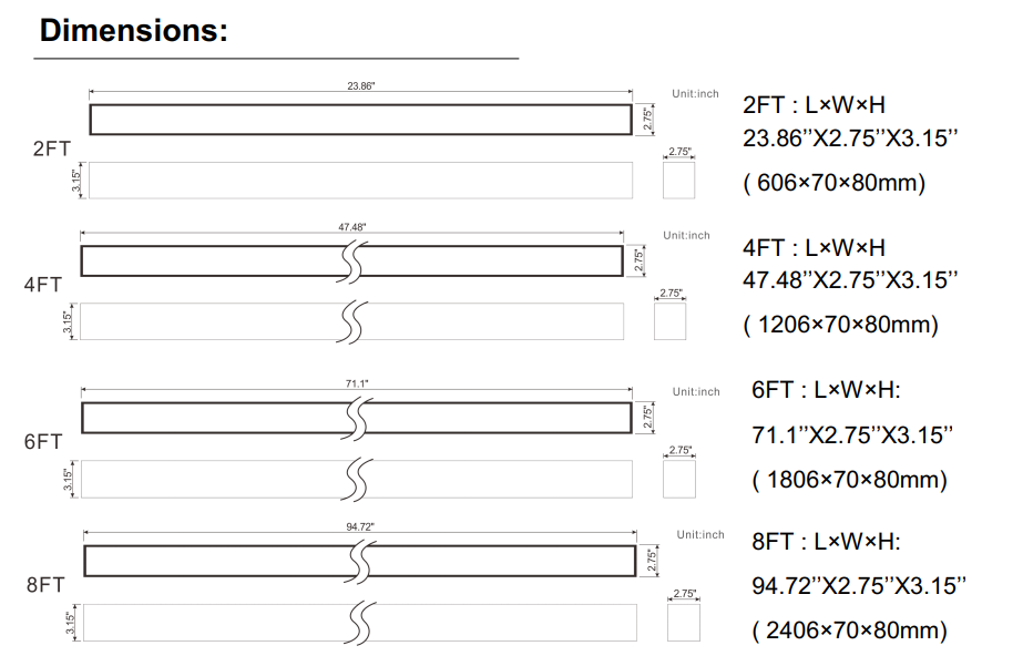 Intelligent Linear Light (BL-2LSUD), 2.4G, Bluetooth, Motion Sensor ...