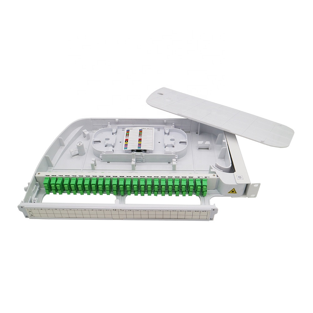 FTTH Plastic ODF 48 panel de conexion de fibra optica FDF con adaptador ...