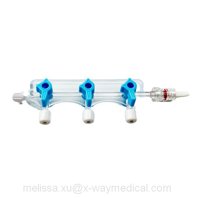 3-Gang stopcock manifold, 4 female 1 rotating male lur lock 500psi 4 ...